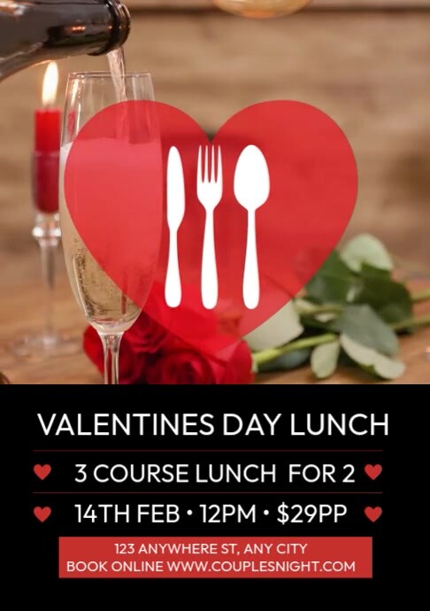 Valentine's Day Lunch Template | PosterMyWall