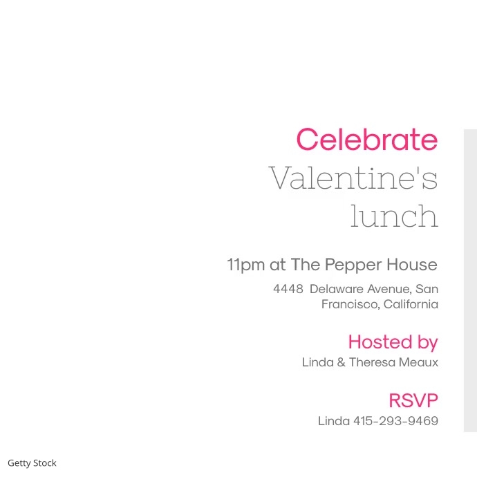 Valentine's Day Lunch Invitation Video Template | PosterMyWall