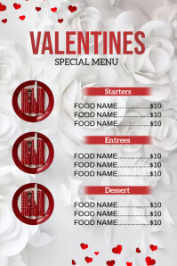 Valentine Day Menu Poster Template | PosterMyWall
