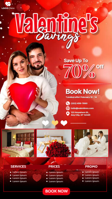 Copy of Valentine's Day Modern Hotel Promotion | PosterMyWall