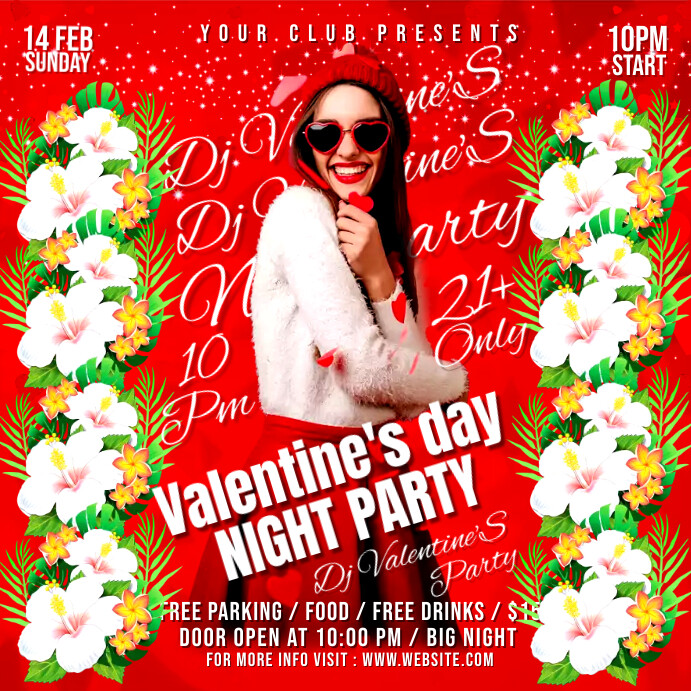 Valentine's day Night Party Template | PosterMyWall