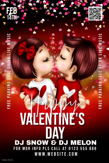 Valentine's day Night Party Template | PosterMyWall