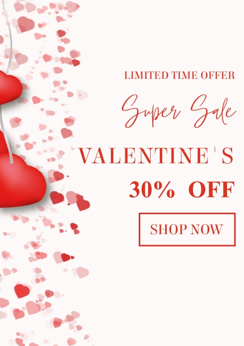 Valentine's Day Offer A4 Template | PosterMyWall