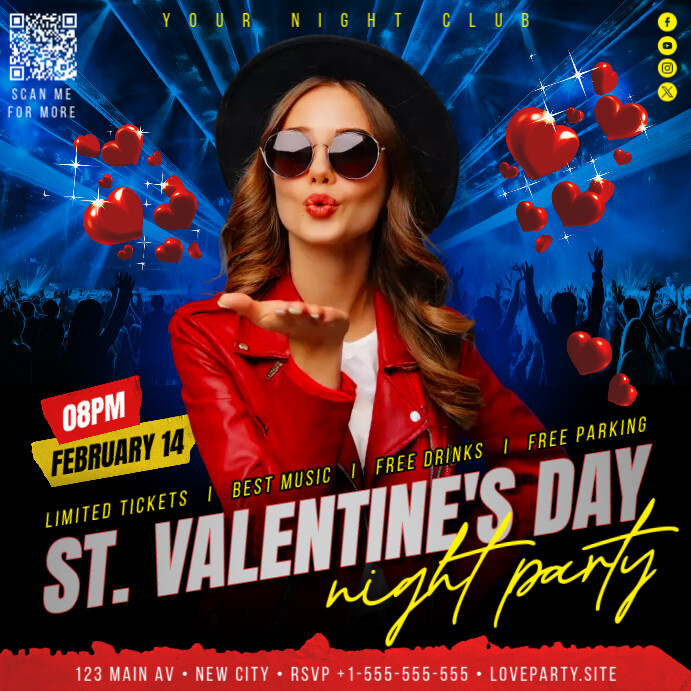 Copy of Valentine's Day Party Banner | PosterMyWall