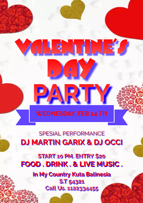 valentine's day party Template | PosterMyWall