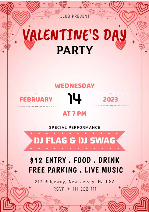 Valentine's Day Party-Vorlage | PosterMyWall