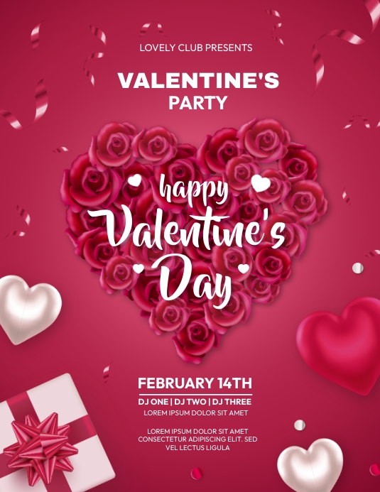 Valentine's Day Party Event Flyers Template | PosterMyWall