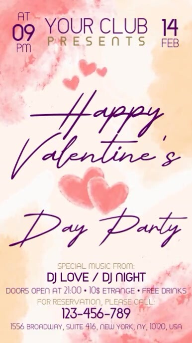 Valentine's Day Party Instagram Story Template | PosterMyWall