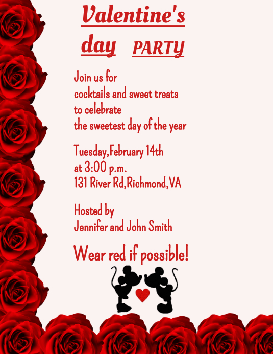 Valentine's day party invitation Template | PosterMyWall