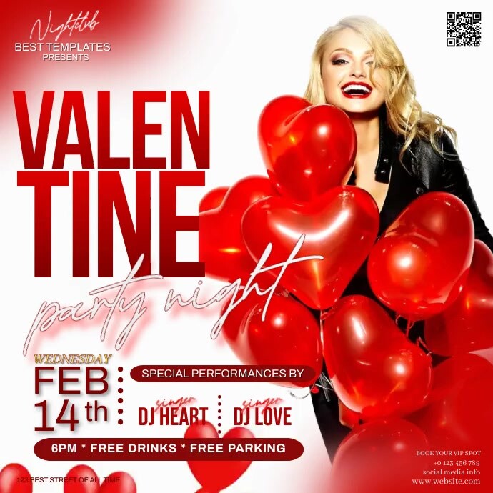 Valentine's day party invitation template | PosterMyWall