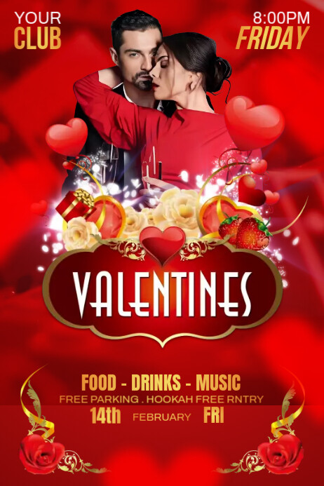 Valentine's day party poster Template | PosterMyWall
