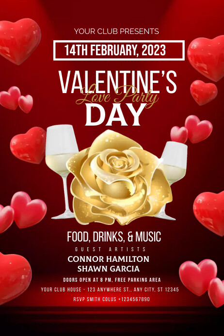 Valentine's Day Party Poster Template | PosterMyWall