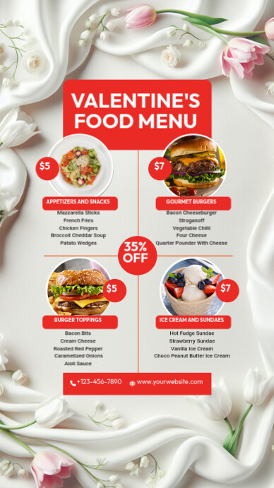 Valentine's Day Prix Fixe Menu Template | PosterMyWall