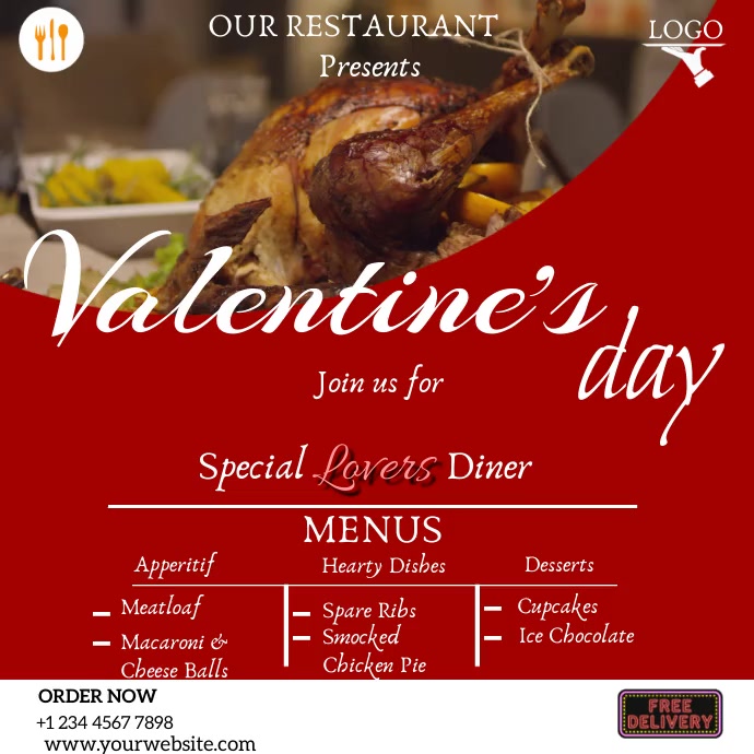Copy of valentine's day restaurant special menu | PosterMyWall