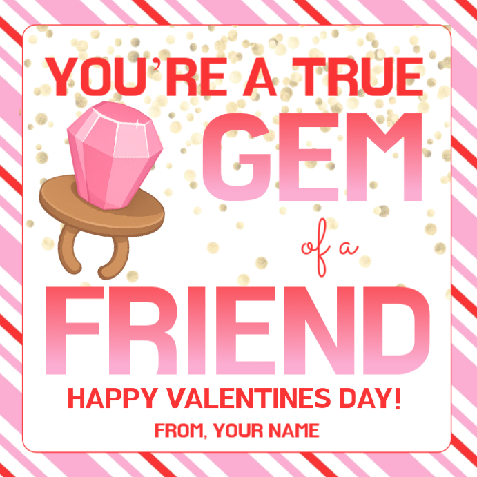 Valentine's Day Ring Candy Gift Tag Template | PosterMyWall
