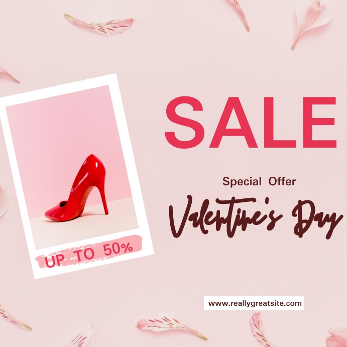 Valentine's Day Sale Discount Promo flyer Template | PosterMyWall