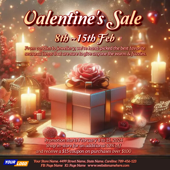 Valentine's Day Sale Flyer Template | PosterMyWall