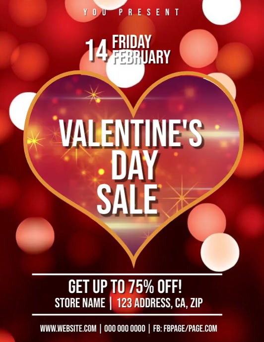 Valentine's day Sale Flyer Template | PosterMyWall