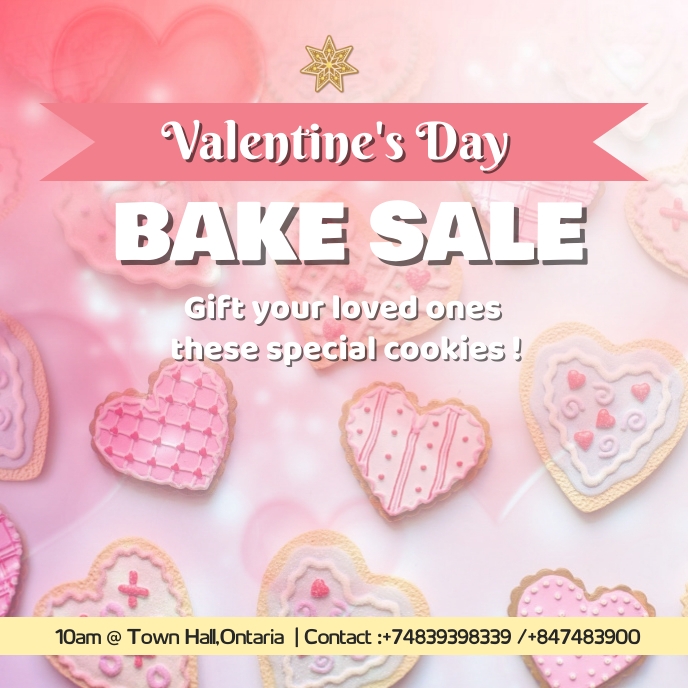 Pink Valentine's Day Bake Sale Album Cover Template | PosterMyWall