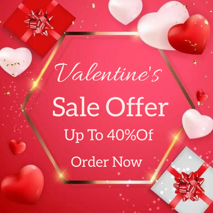 Valentine's Day Sale Offer Instagram Post Template | PosterMyWall