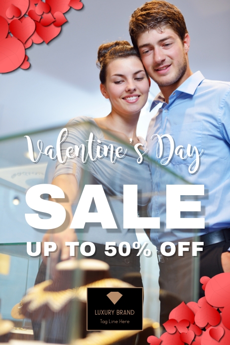 Valentine's Day Sale Poster Template | PosterMyWall