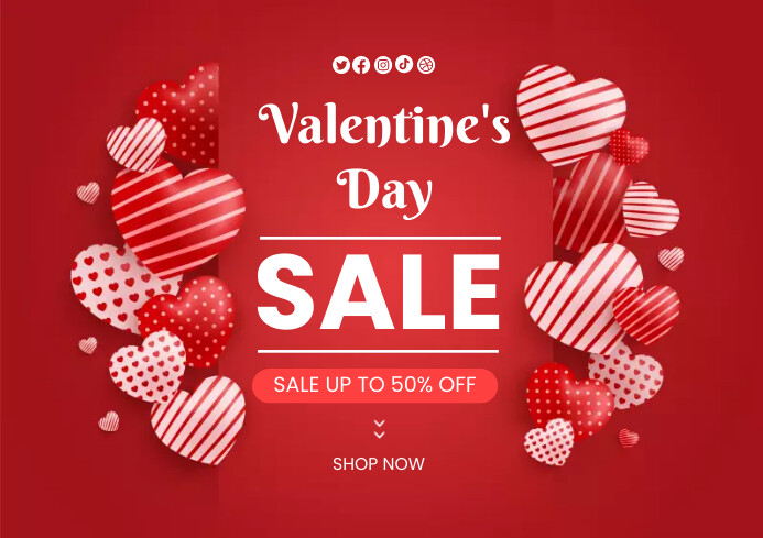 Valentine's Day Sale Poster Flyer Template | PosterMyWall