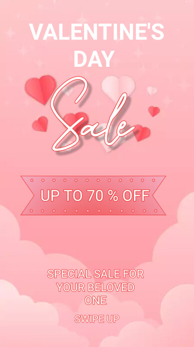 Copy of Valentine's day sale up to 70% off template | PosterMyWall