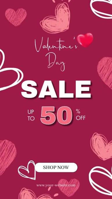 valentine's day sale video promotion design Template | PosterMyWall