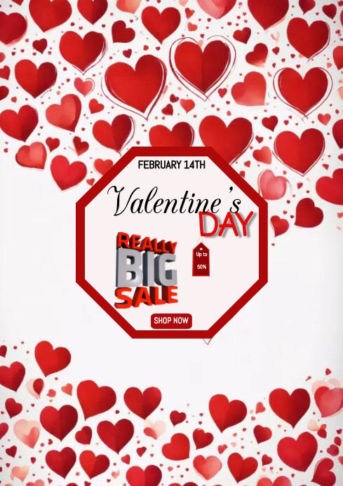 Valentine's Day sales Ad flyer Template | PosterMyWall