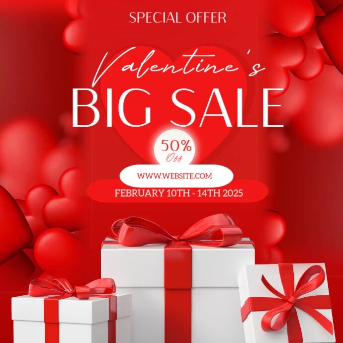 Valentine's day shopping sale event ad template | PosterMyWall