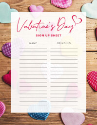Valentine's Day sign up potluck sheet Template | PosterMyWall