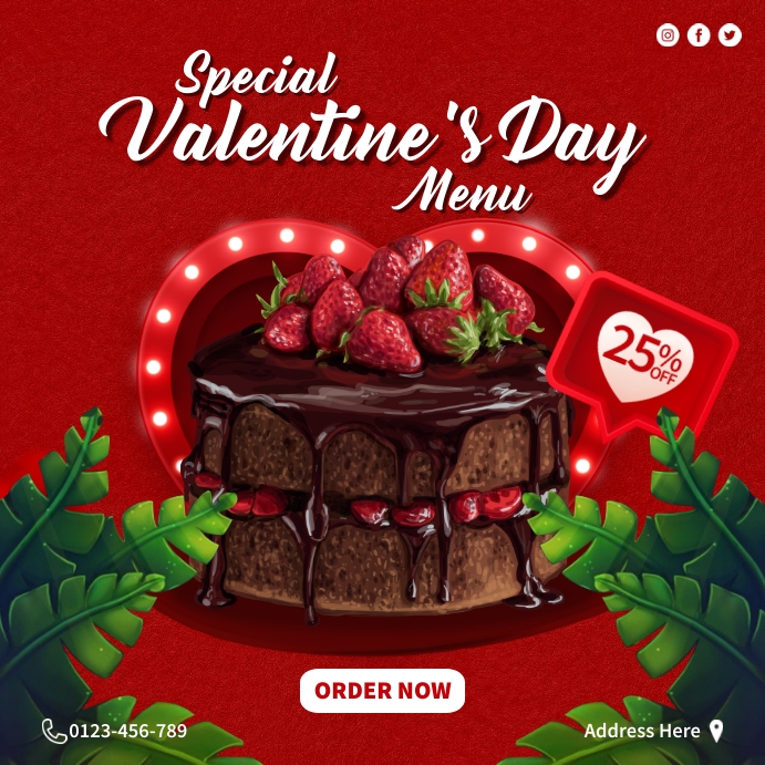 Valentine's Day Special Cake Sale Template | PosterMyWall