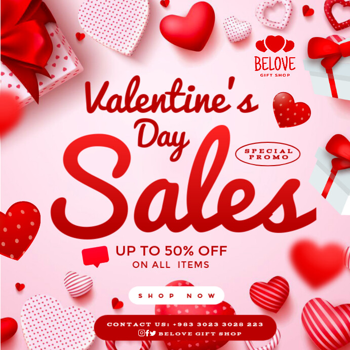 Copy of Valentine's Day Special Sales Discount Flyer for Social Media ...