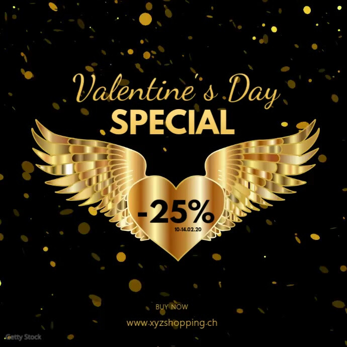 Copy of Valentine's Day Special Video Advert Gold Ad | PosterMyWall