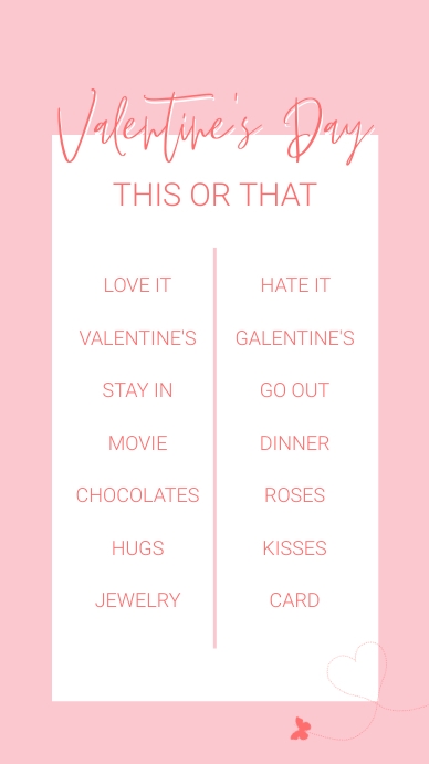 Valentine's Day This or That Instagram Story Template | PosterMyWall
