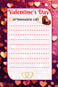 Valentine's Day Guest List Template | PosterMyWall