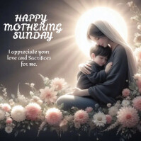 Pink Mothering Sunday Square Post Template | PosterMyWall