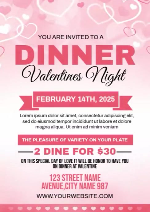 Valentine's Dinner Ads Template | PosterMyWall