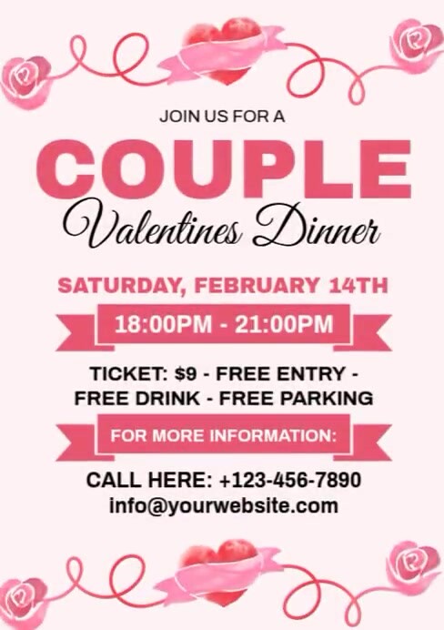 Valentine's Dinner Ads Template | PosterMyWall