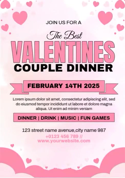 Valentine's Dinner Ads Template | PosterMyWall