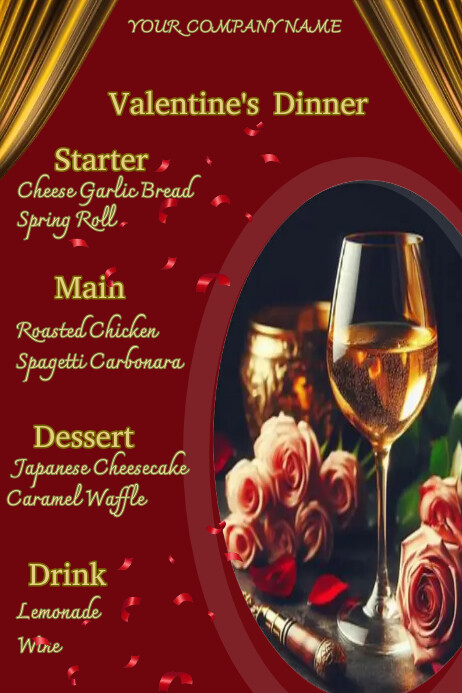 Valentine's Dinner flyer Template | PosterMyWall
