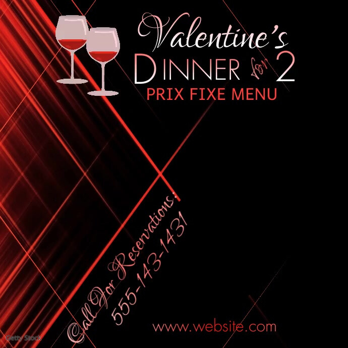 Copy of Valentine's Dinner for 2 Video Ad | PosterMyWall