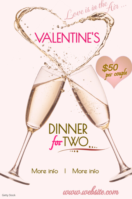 Valentine's Dinner for Two Poster Template | PosterMyWall