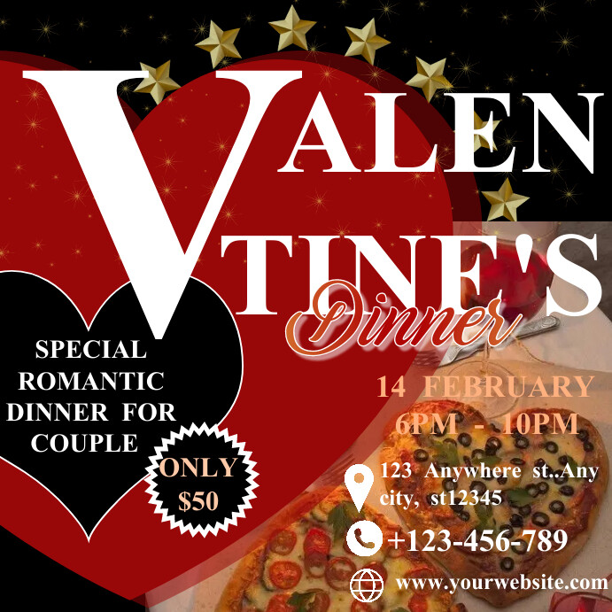Copy of Valentine's dinner Instagram post template | PosterMyWall