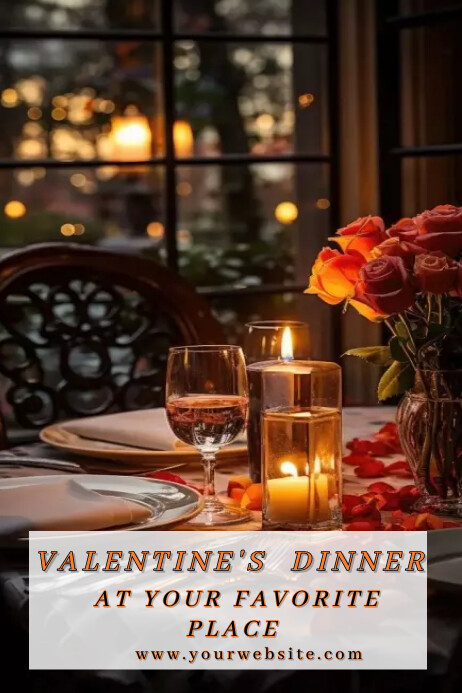 Valentine's dinner poster template | PosterMyWall