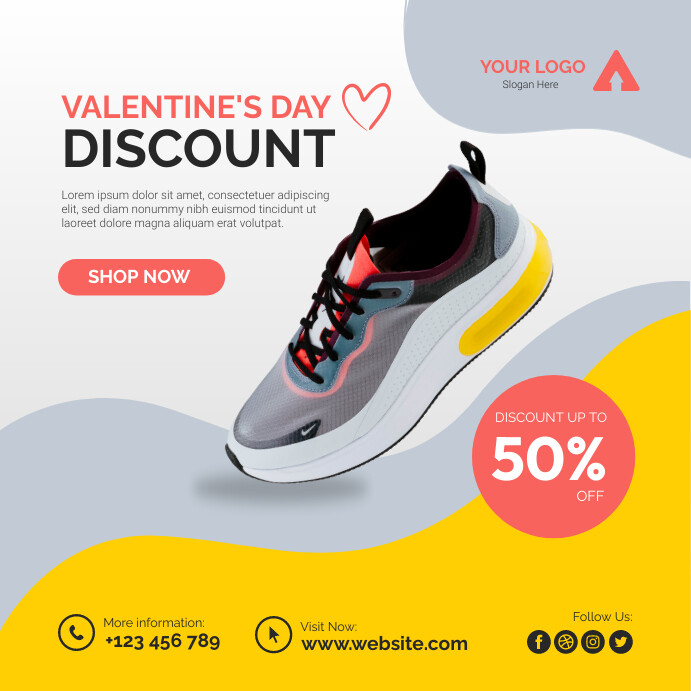 Valentine's Discount Social Media Post Template | PosterMyWall
