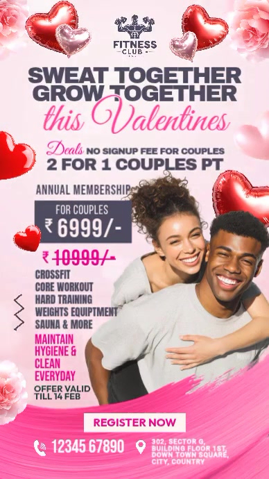 Valentine's Fitness Offer Story Template | PosterMyWall