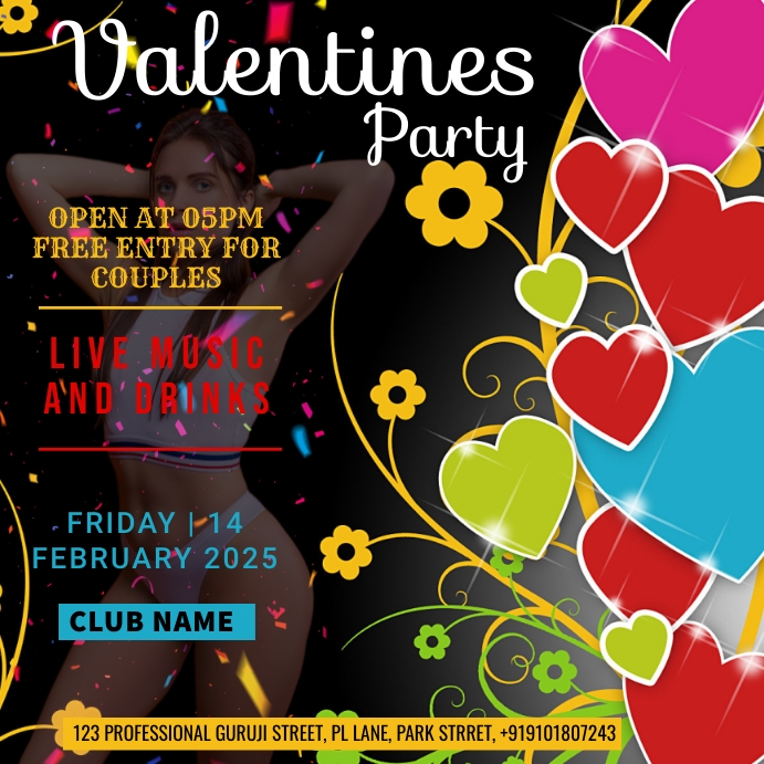 Copy of valentine's flyer valentines bar party flyer | PosterMyWall