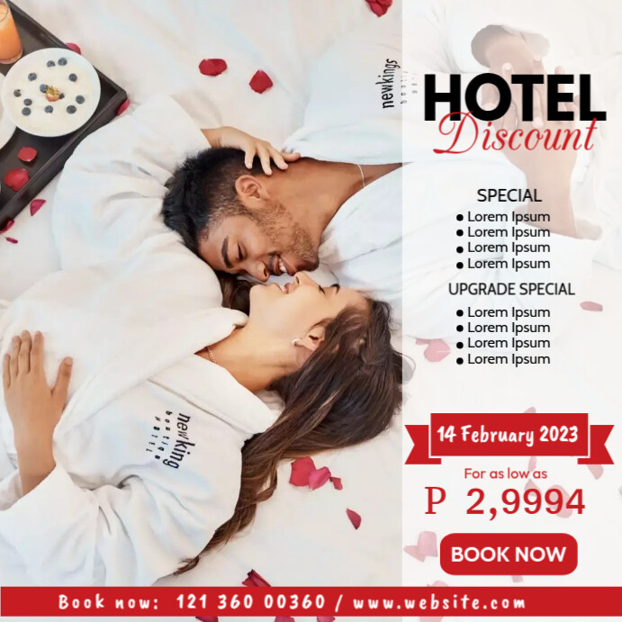 Valentine's Hotel Discount Template | PosterMyWall