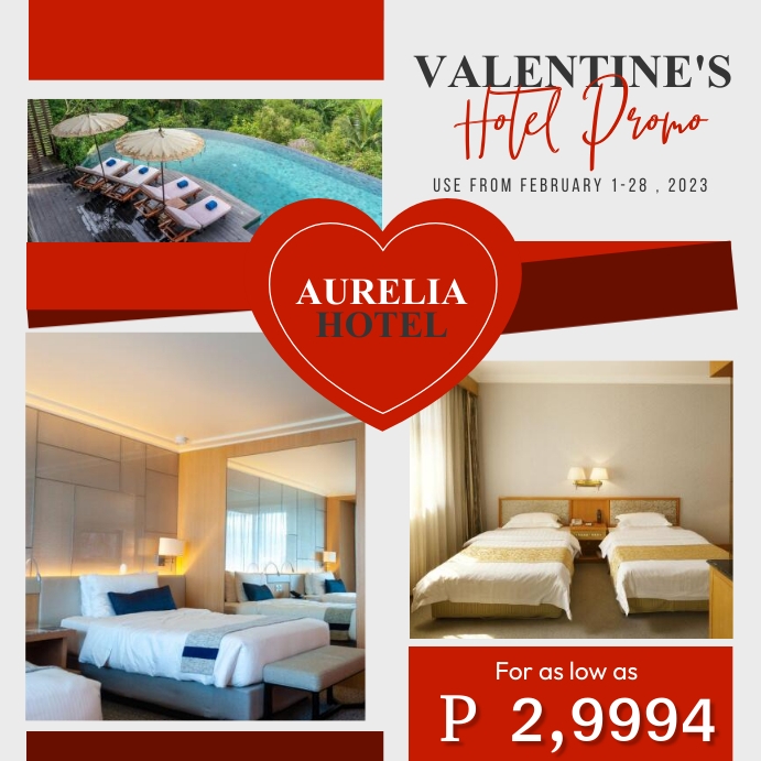 Valentine's Hotel Instagram Template Offer | PosterMyWall
